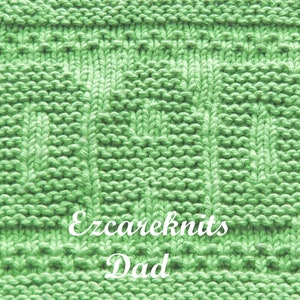 Knitting Pattern, DAD, Face Cloth, Spa Cloth, Blanket Square ...