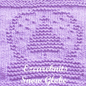SNOW GLOBE, Knitting Pattern, Face Cloth,spa Cloth, Blanket Square ...