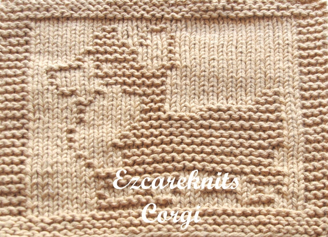 CORGI, Knitting Pattern, Face Cloth, Spa Cloth, Blanket Square ...