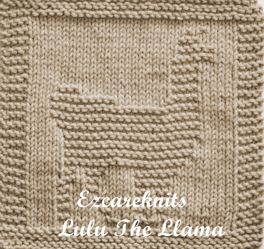 LULU THE LLAMA - Knitting Pattern, Face Cloth, Spa Cloth, Blanket Square, Handicraft, Knit ...