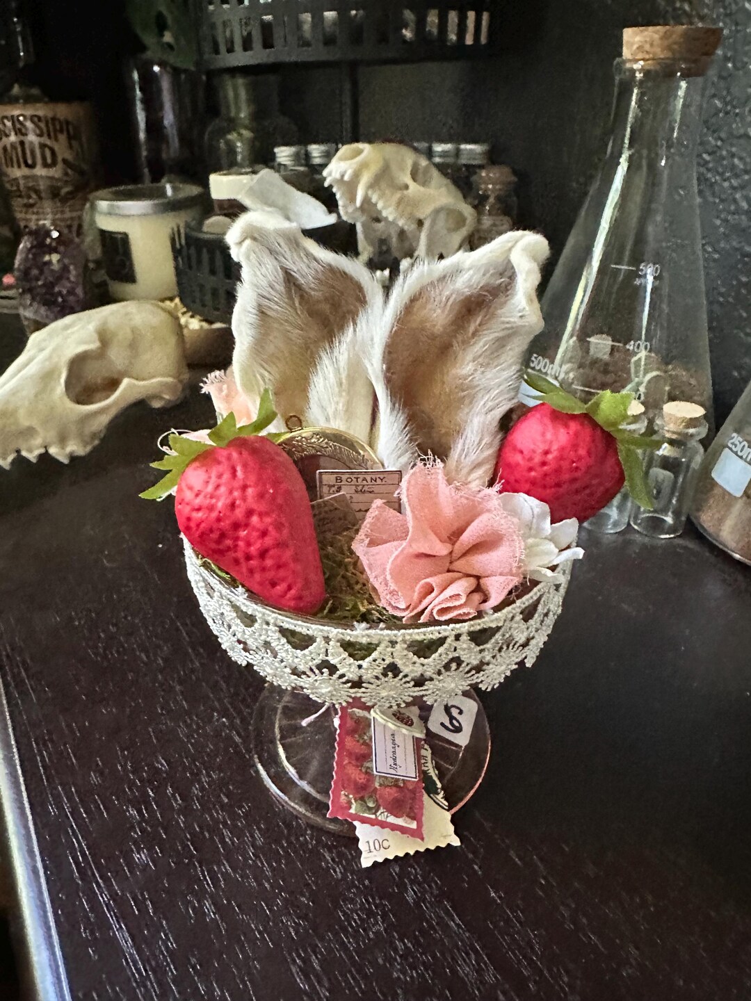 Strawberry Themed Bunny Ears in Teacup - Etsy