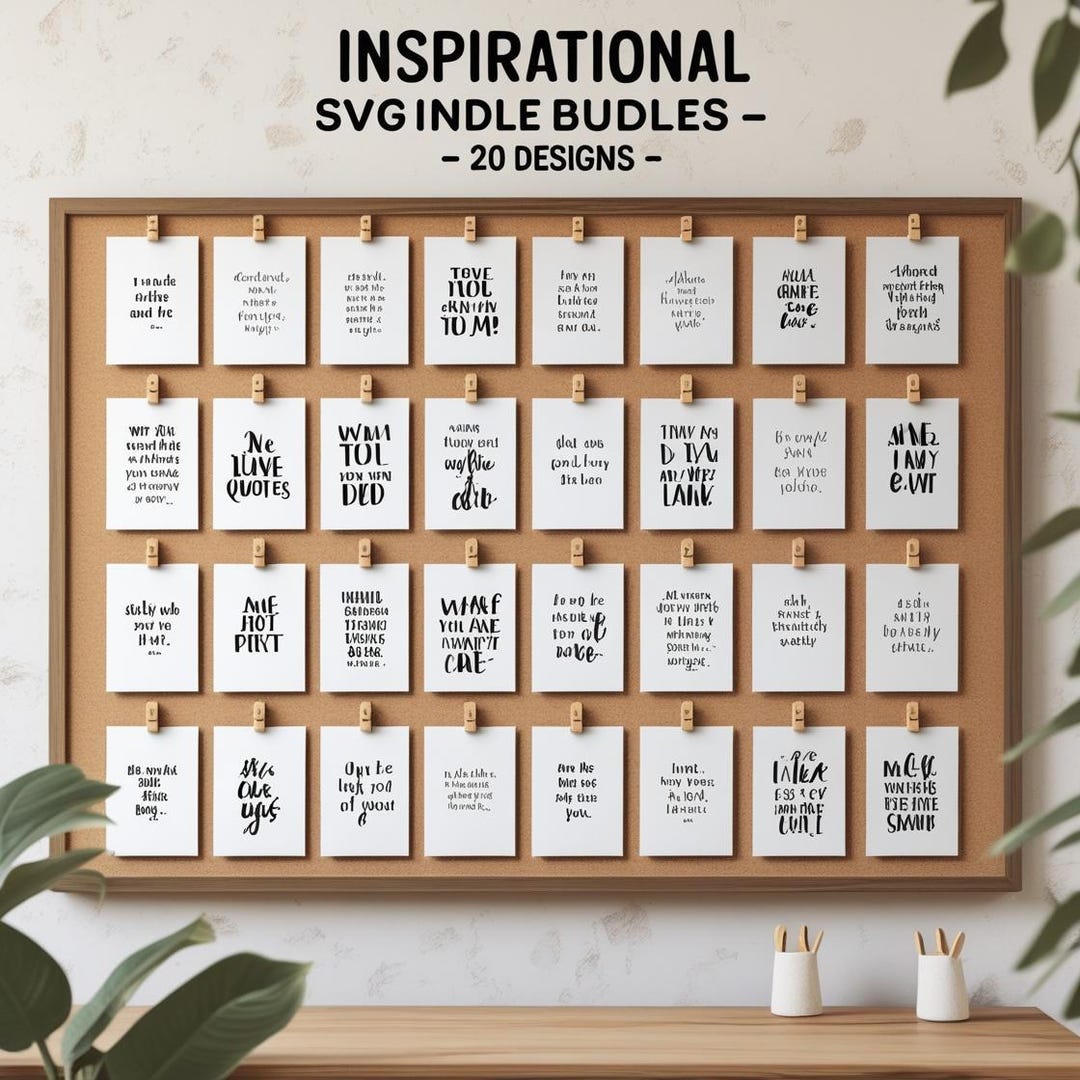 20 Inspirational Quote SVG PNG Bundle – Motivational Cut Files for ...