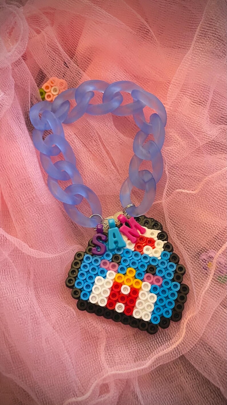 Sanrio-inspired Perler Bead Keychain – Tuxedo Sam | Kawaii Handmade ...