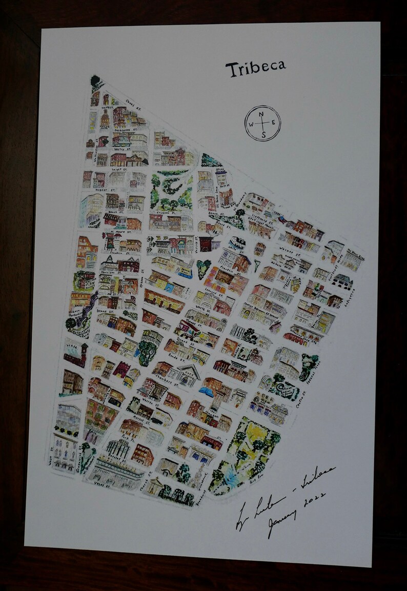 Tribeca Map NYC - Etsy