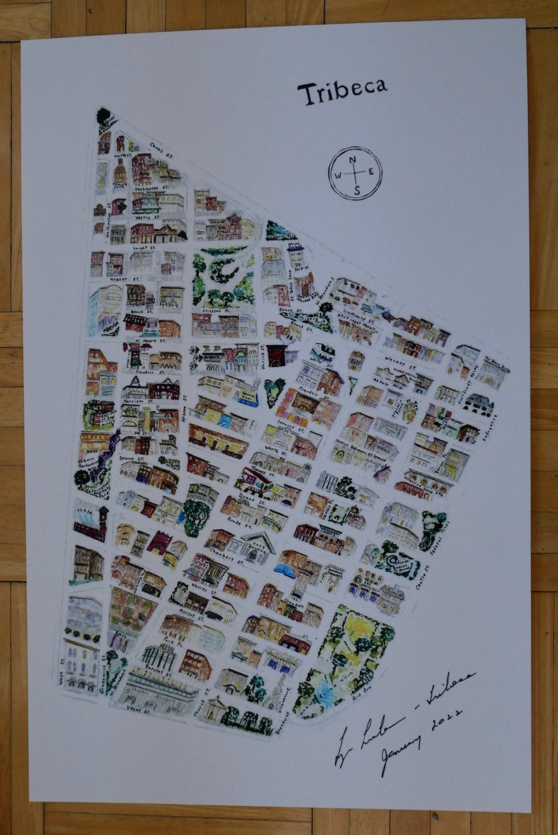 Tribeca Map NYC - Etsy