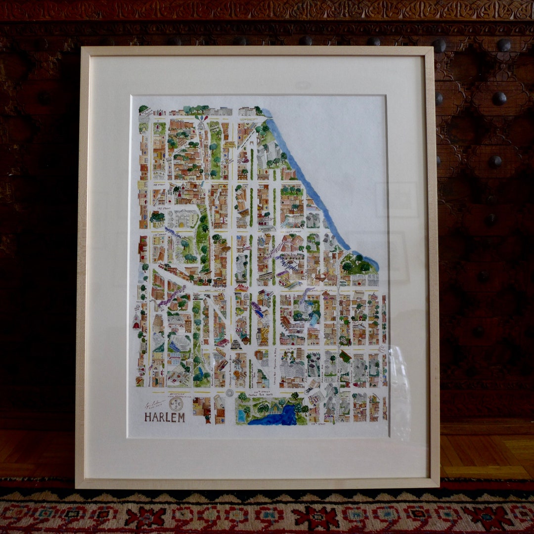 Harlem Poster Map From 106th to 155th Streets (NYC) - Etsy