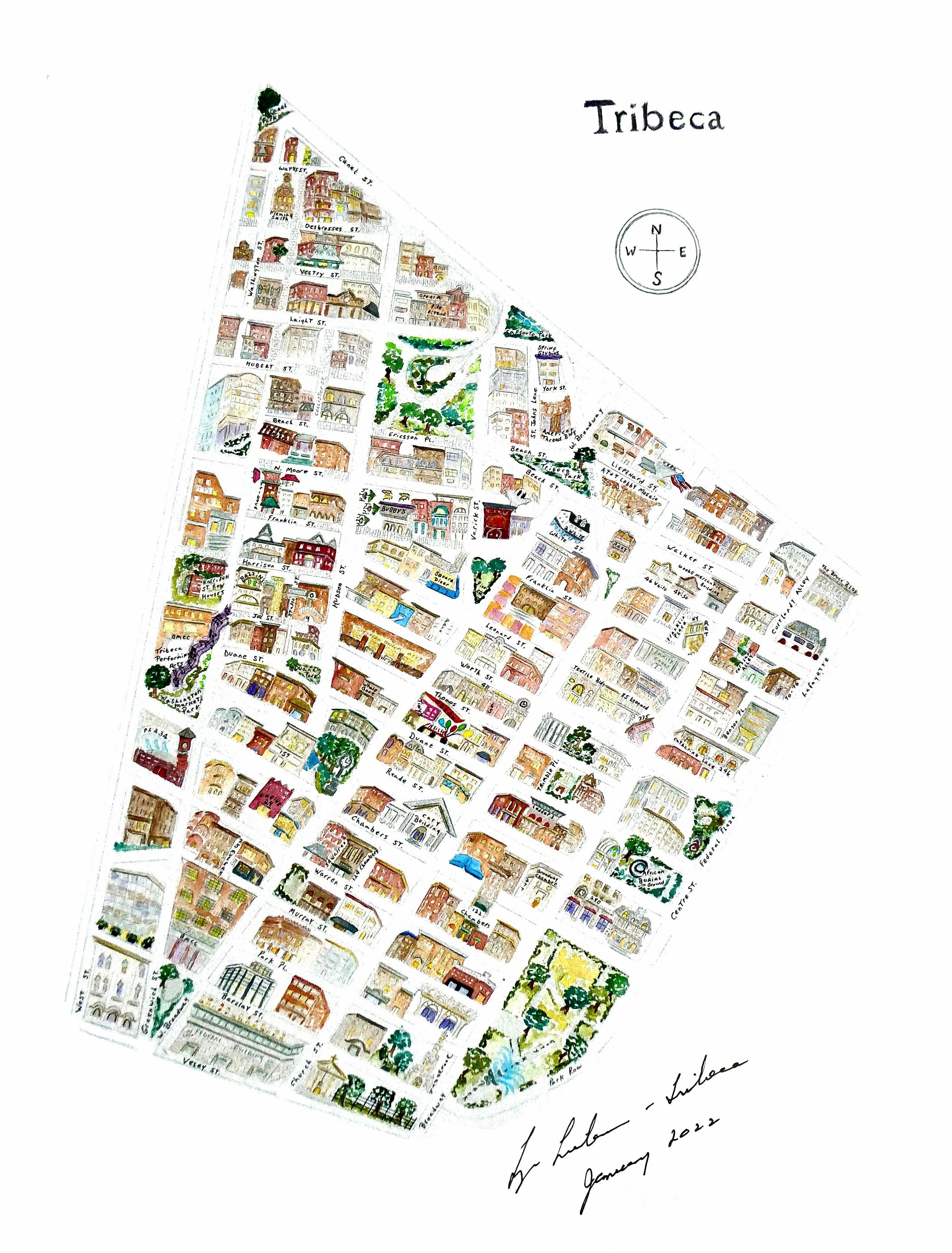 Tribeca Map NYC - Etsy