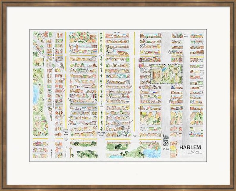 The Harlem Map (NYC) - Etsy