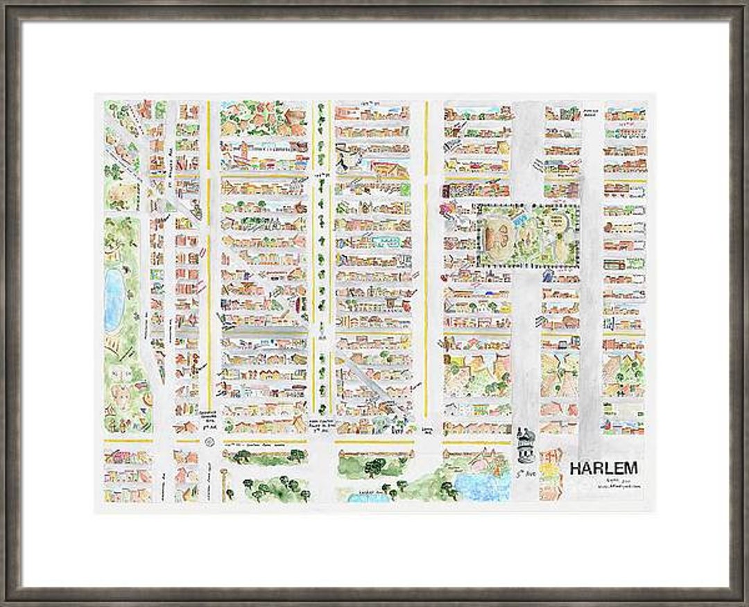 The Harlem Map NYC - Etsy