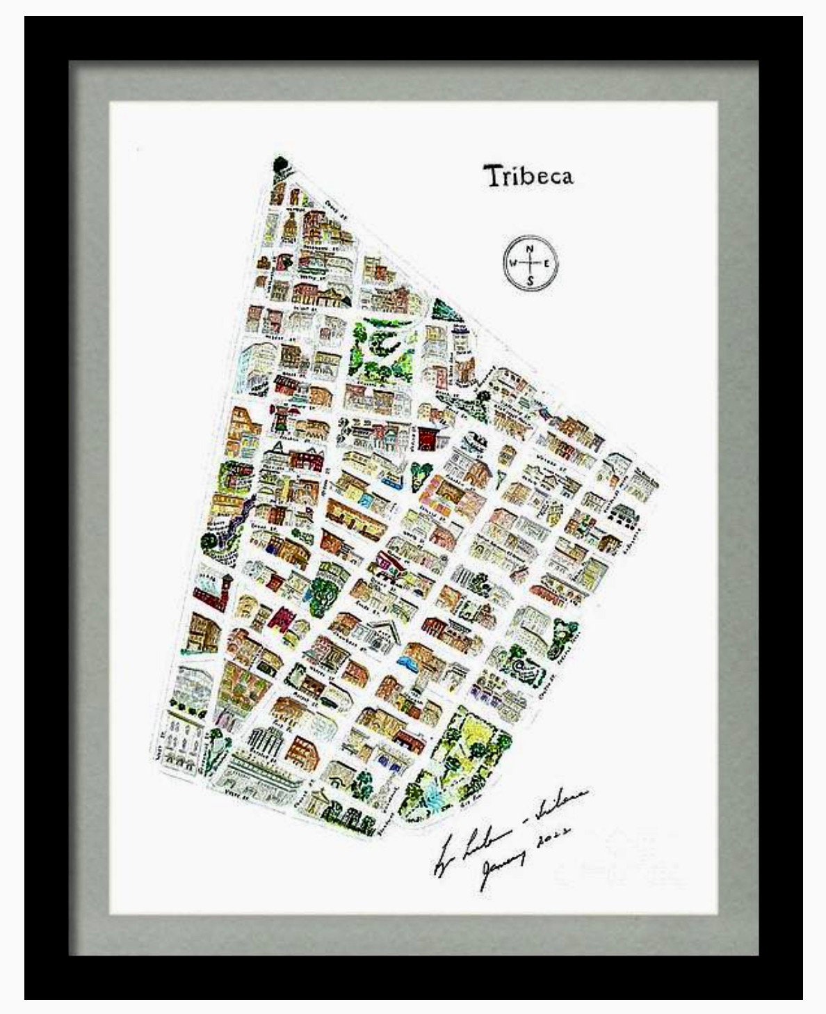 Tribeca Map NYC - Etsy