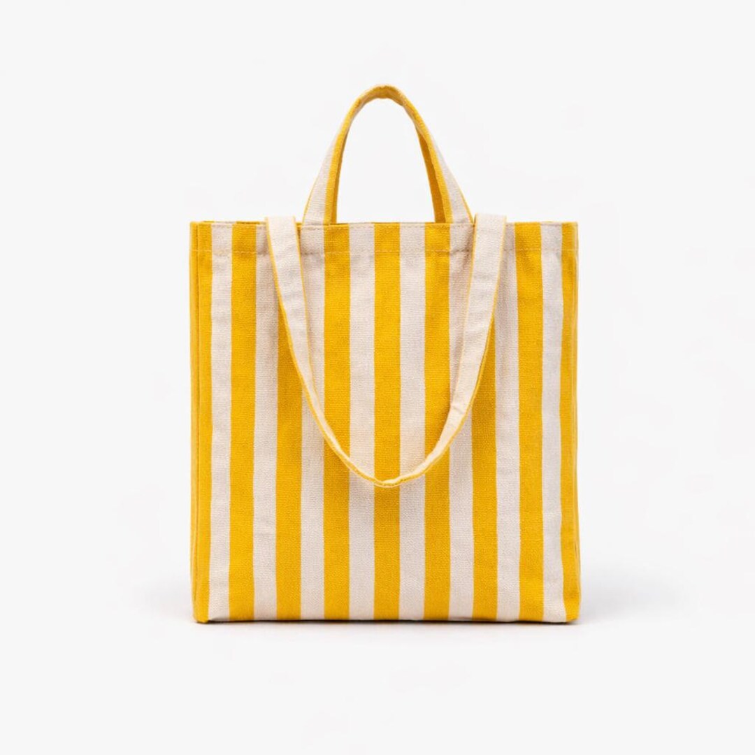 Customizable Handmade Striped Canvas Tote Bag Original - Any Color - Etsy