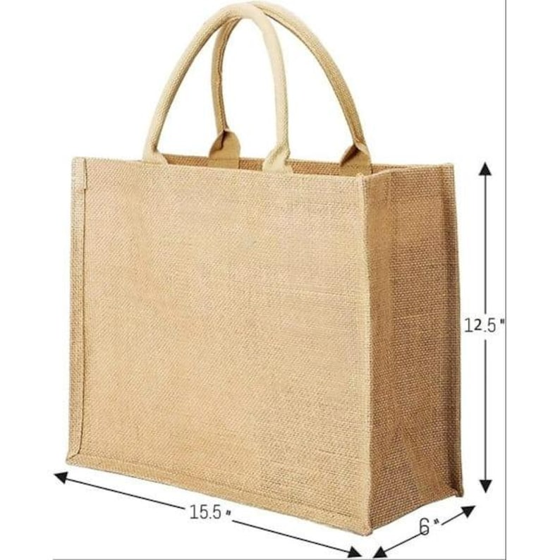 Personalized Burlap Tote Bag Large Size - Custom Jute Gift, Wedding ...