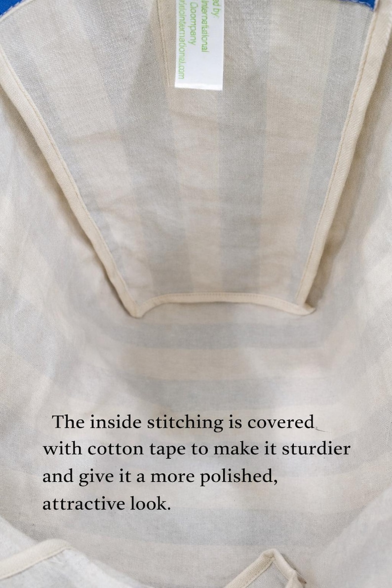 Customizable Handmade Striped Canvas Tote Bag Original - Any Color - Etsy