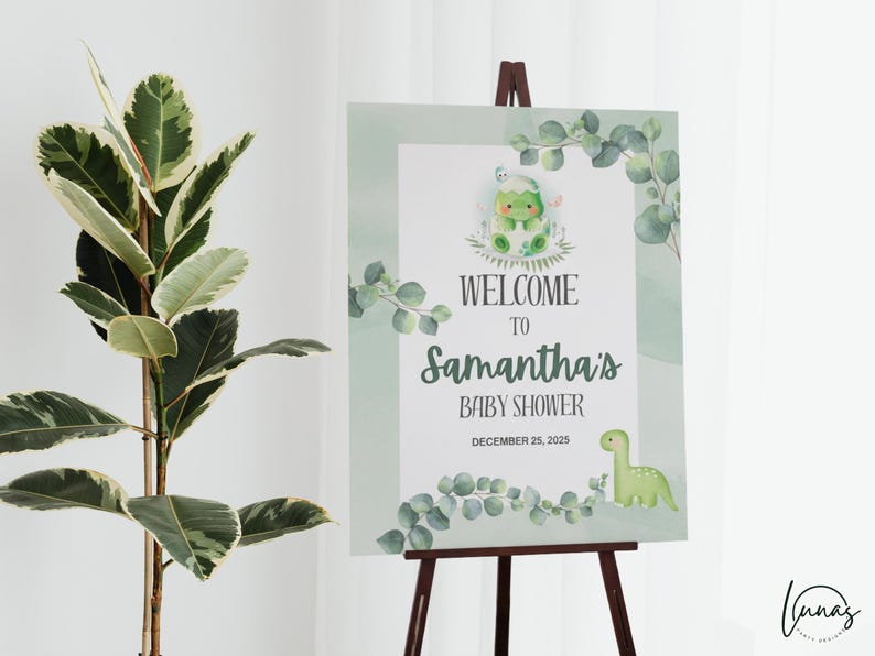 Dinosaur Baby Shower Welcome Sign | Editable - Etsy