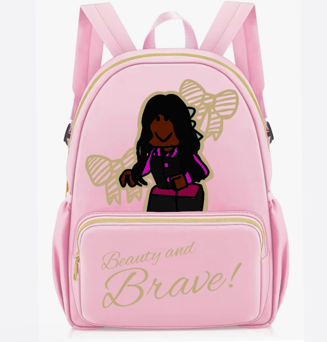 Roblox Kids Backpack Girls - Pink/gold - Etsy