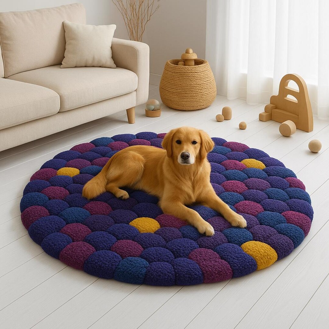 Hand-tufted Bubble Rug | Plush Pompom Accent Rug | Soft Modern Area Rug ...