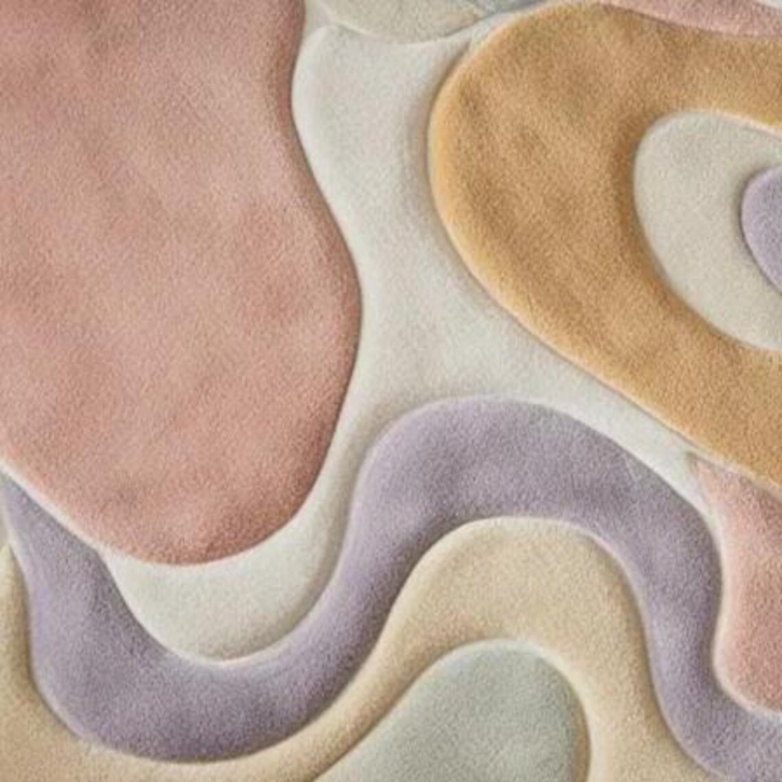 Handmade Abstract Pastel Rug: Modern Sculpted Irregular Carpet - Etsy