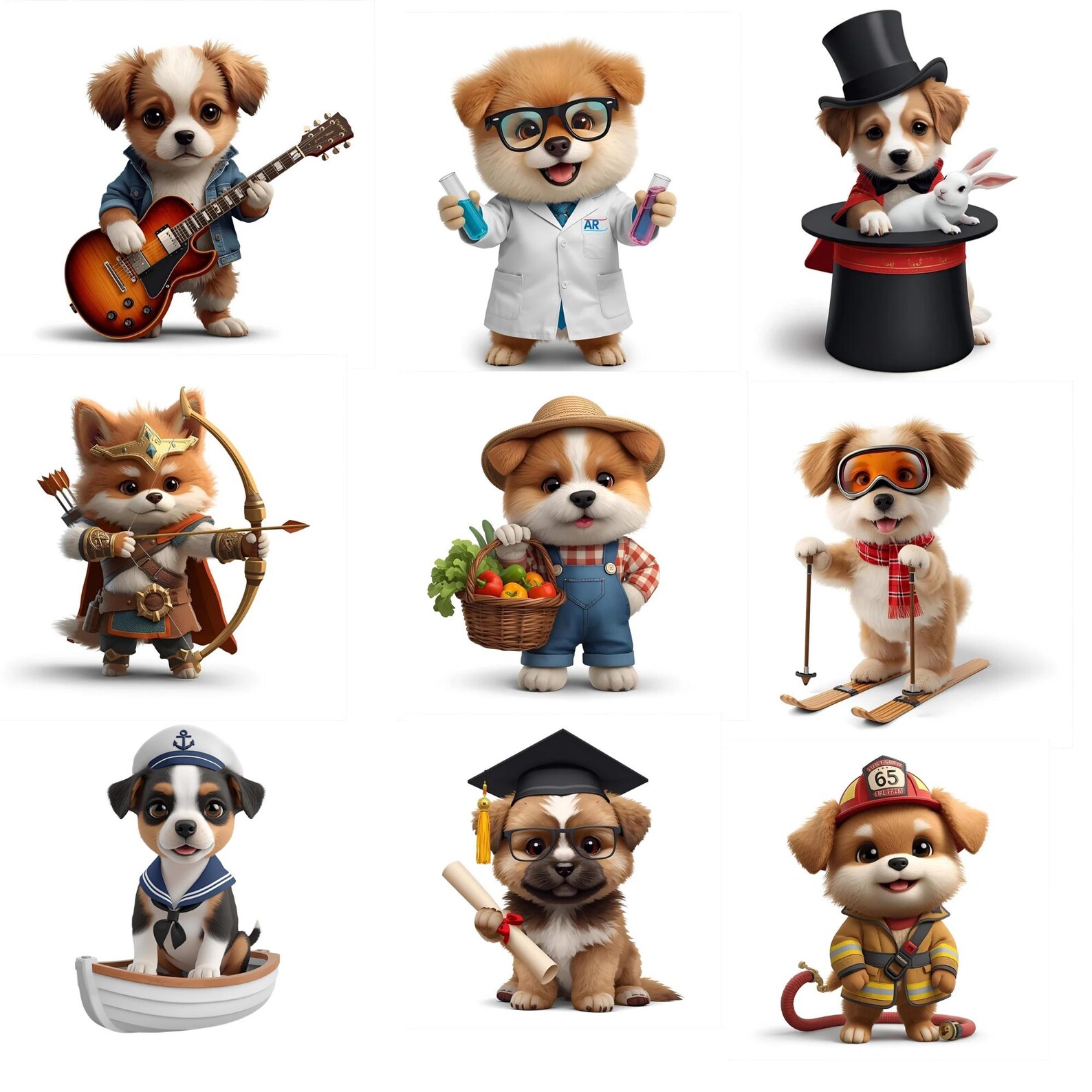 Dog Clipart Bundle PNG | Cute Puppy Stickers & Pet Illustrations ...