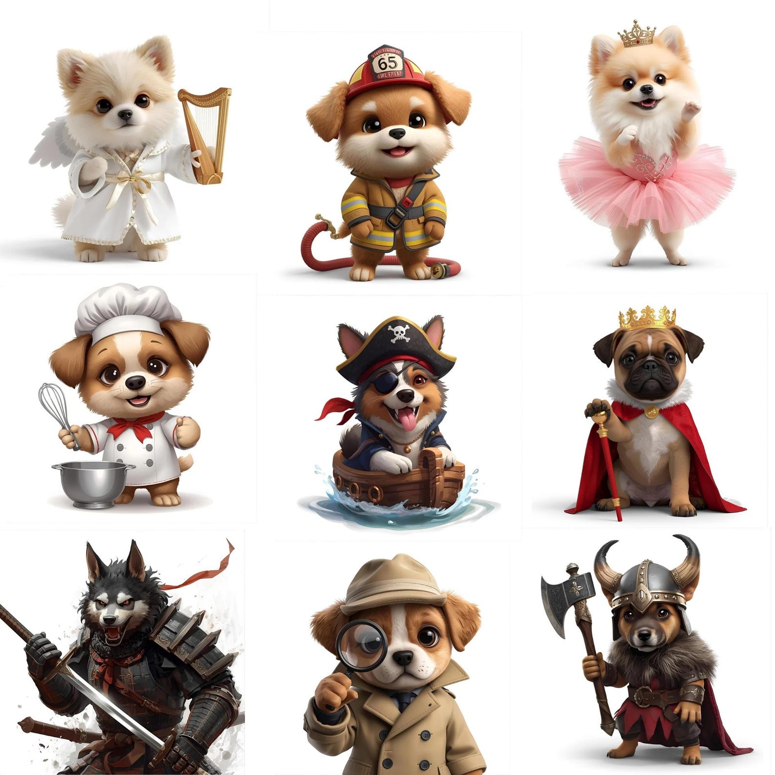 Dog Clipart Bundle PNG | Cute Puppy Stickers & Pet Illustrations ...