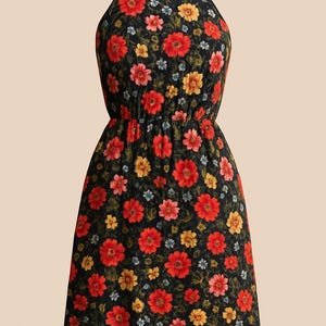 Halter Neck Gathered Dress Sewing,women Size:us2 to US30,PDF Pattern - Etsy
