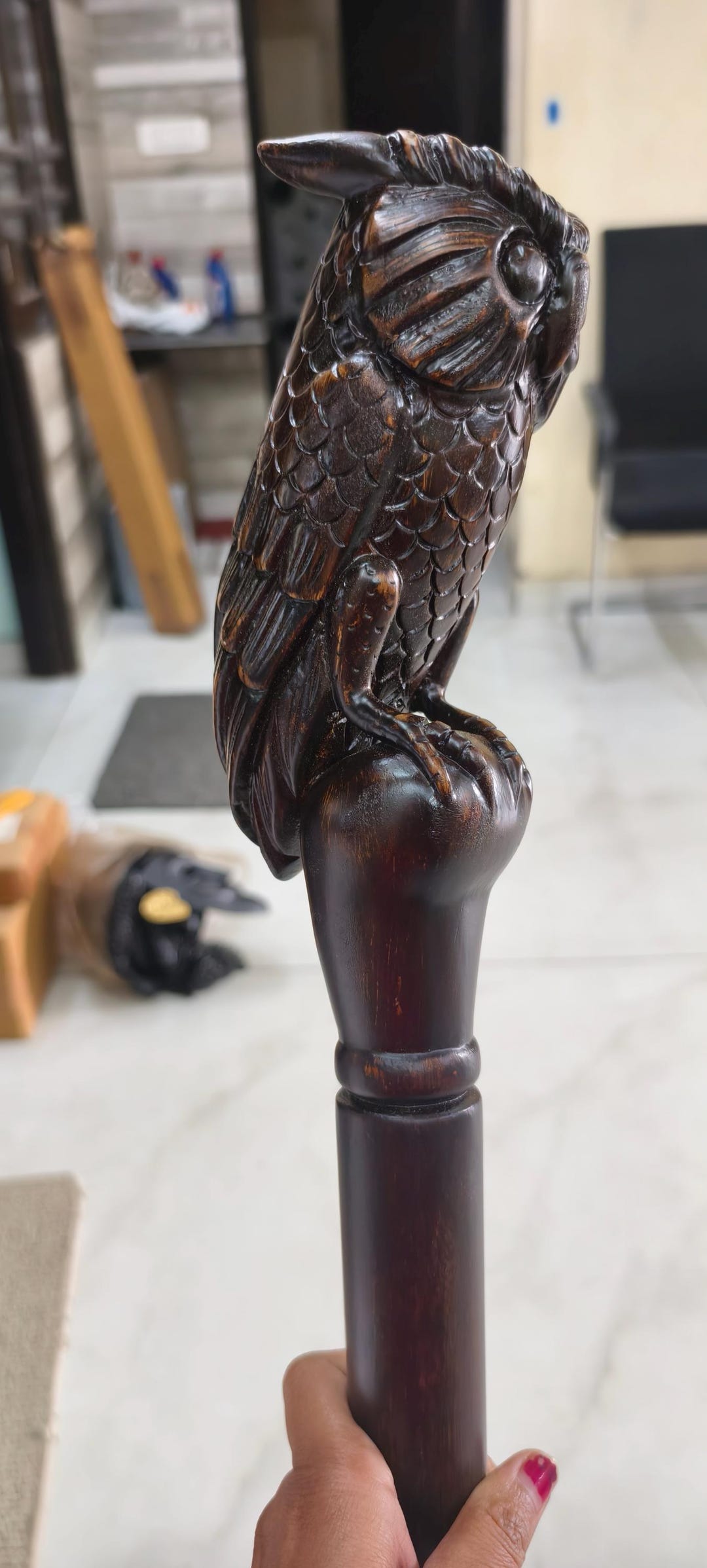 Hand Carved Owl Walking Stick - 36 Inch Linden Wood Cane - Etsy
