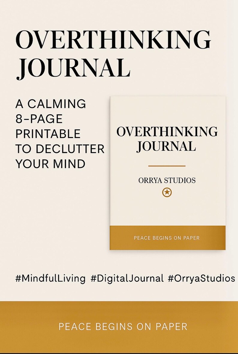Overthinking Journal – Printable A4 Self-care PDF | Mental Clarity ...