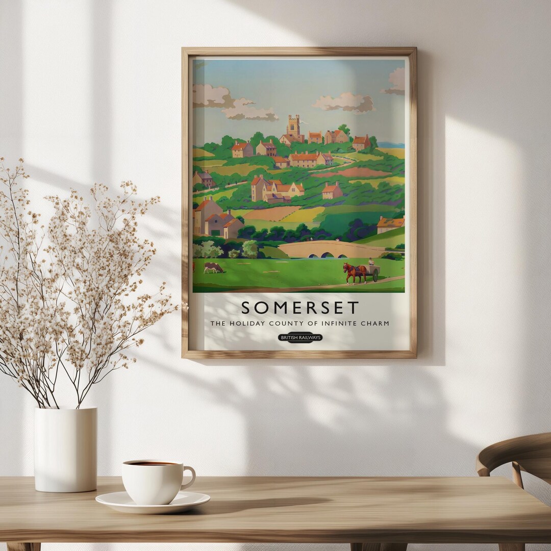 Vintage Somerset England Travel Poster, British Railways, Framed ...