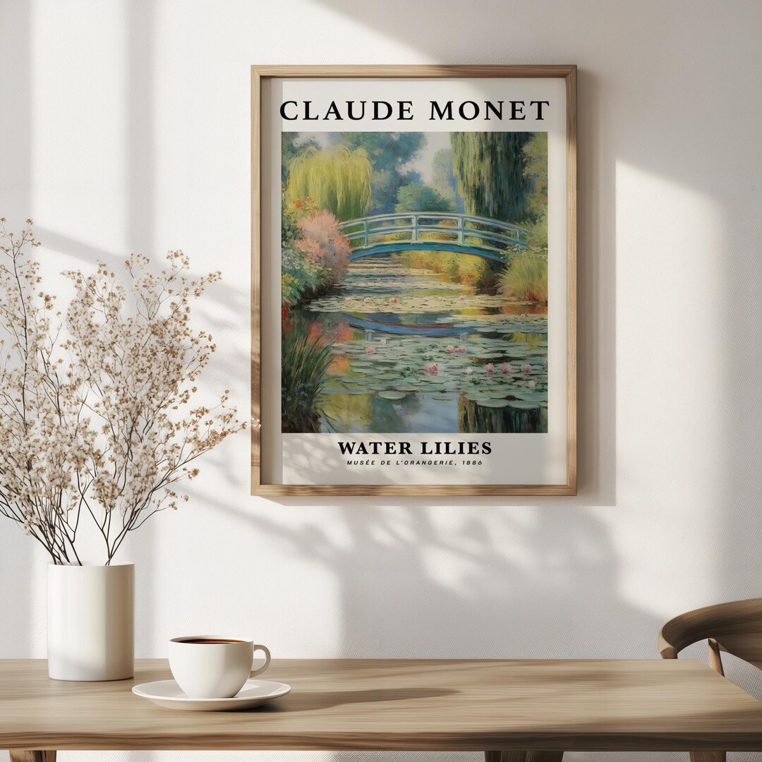 Claude Monet Waterlilies Floral Print, Fine Art Exhibition Print ...
