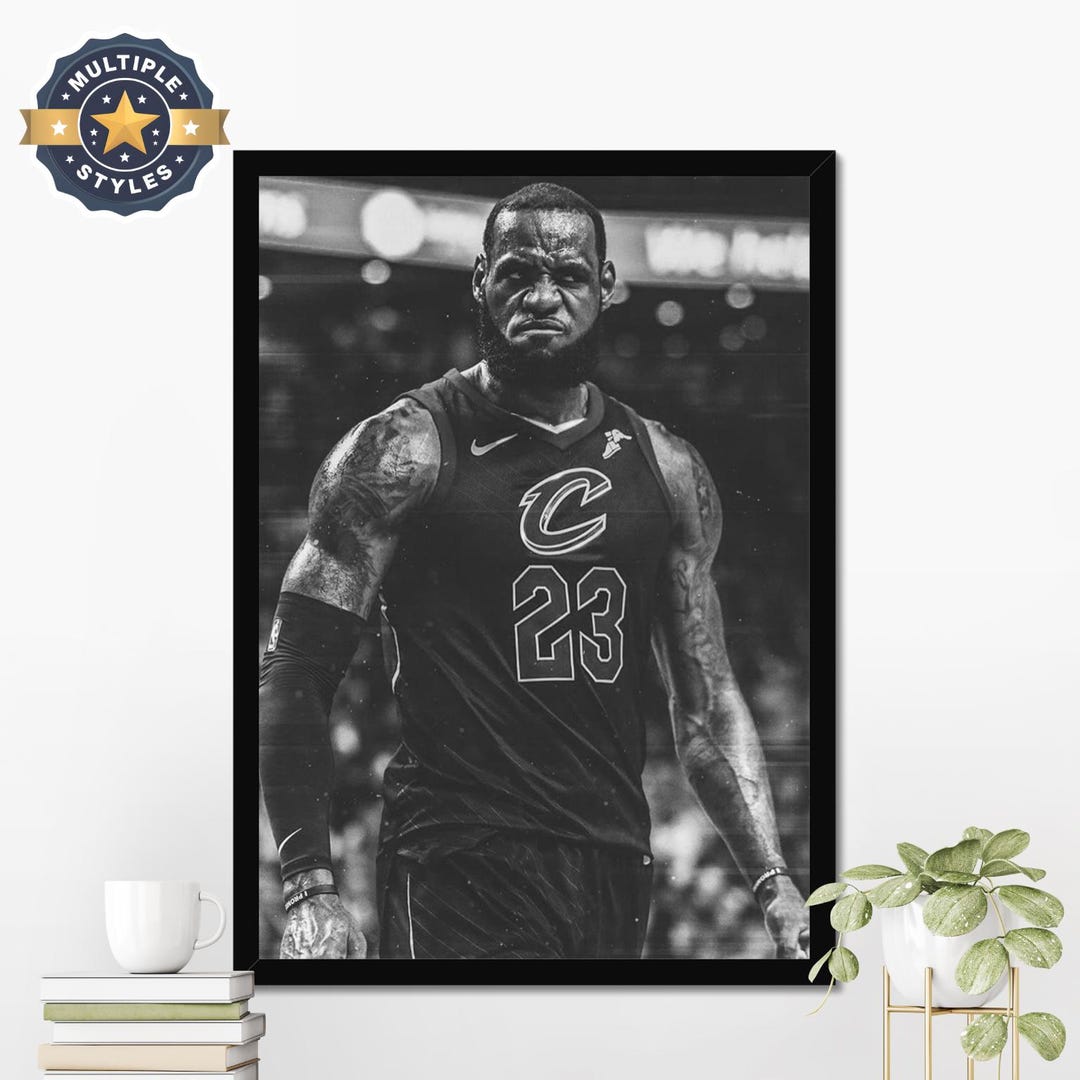 Lebron James Poster, Lebron James Wall Art, Basketball Poster, Vintage ...