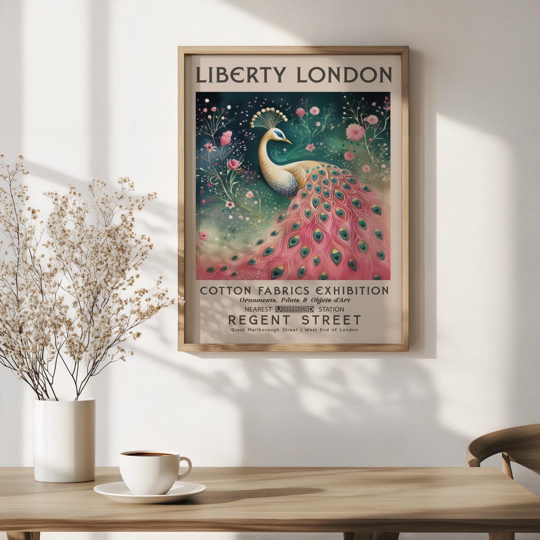 Liberty London Collection Peacock Plume Floral Print, Fine Art ...