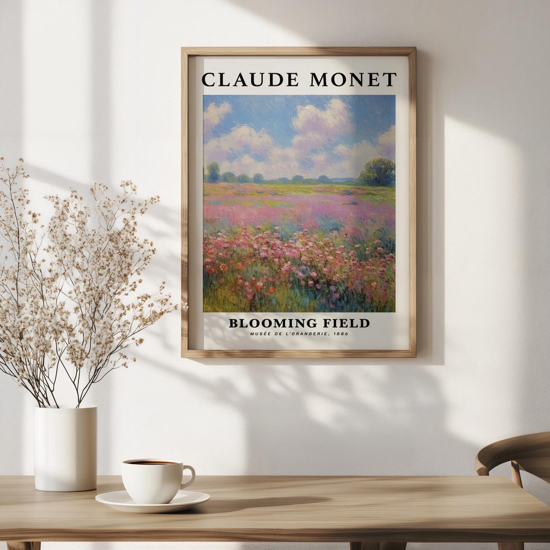 Claude Monet Blooming Flower Field Print, Fine Art Exhibition Print ...