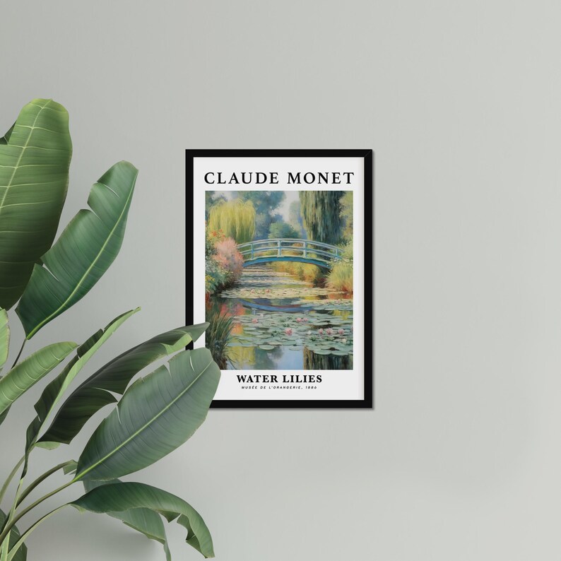 Claude Monet Waterlilies Floral Print, Fine Art Exhibition Print ...