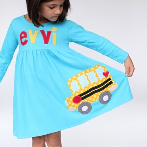 Personalized School Bus Dress: Appliqued Back to School Outfit - Etsy