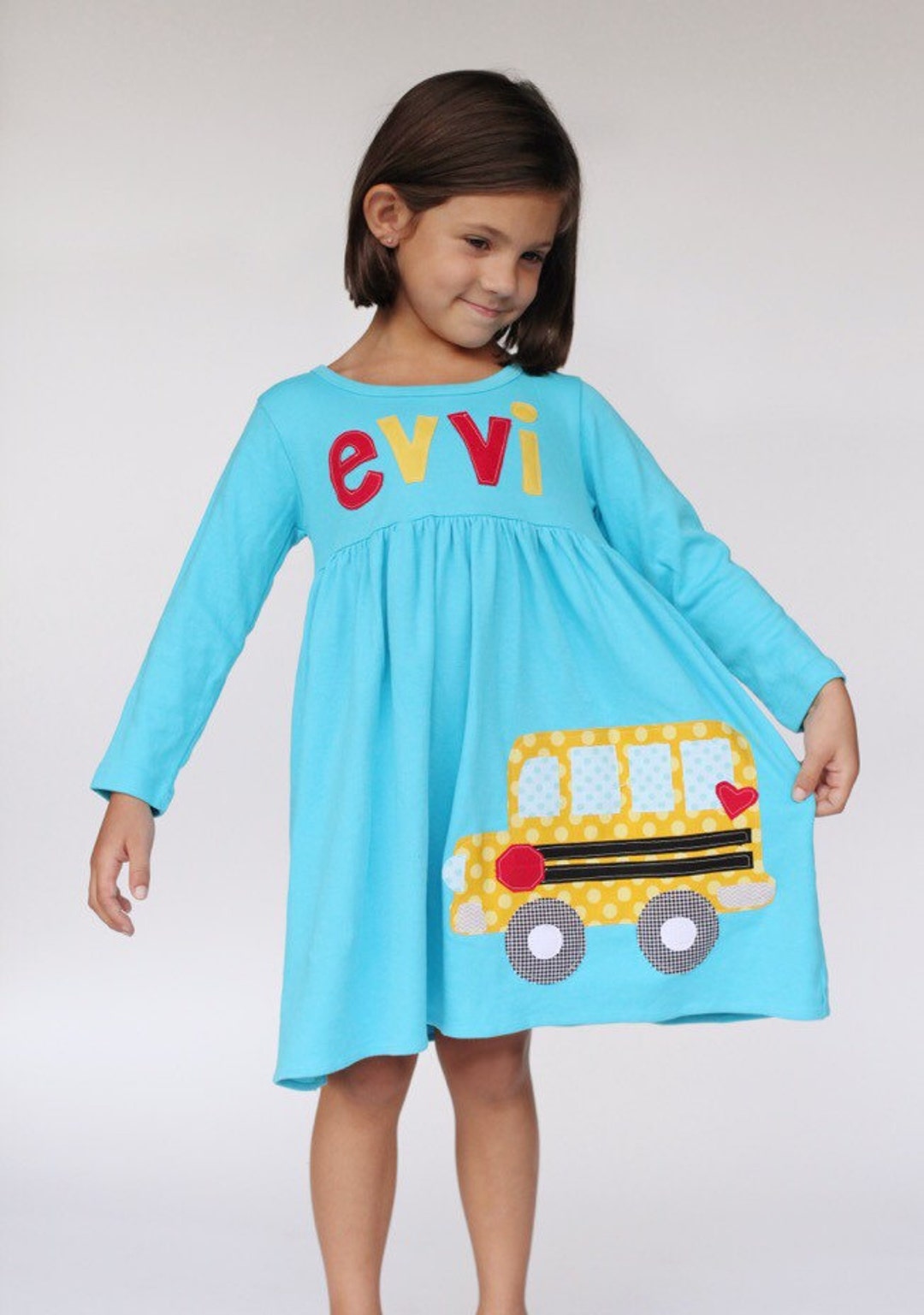 Back to School Dress, School Bus Dress, Personalized Back to School Bus ...