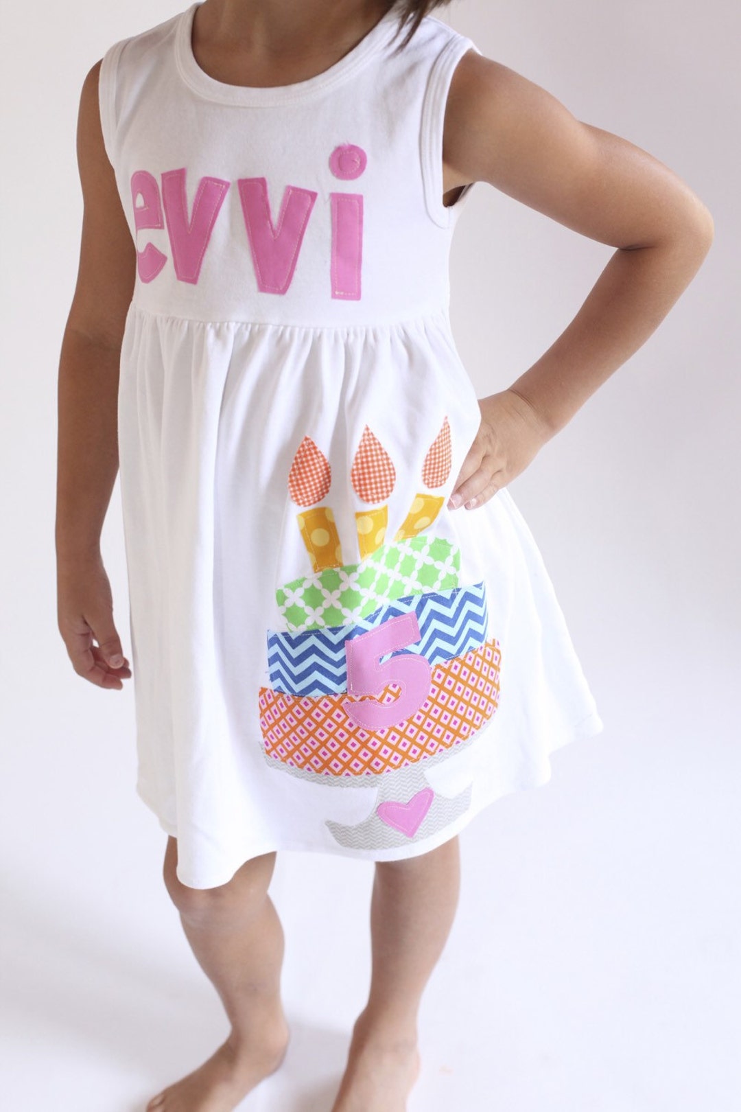 Birthday Dress Birthday Cake Personalized Birthday Applique Dress ...
