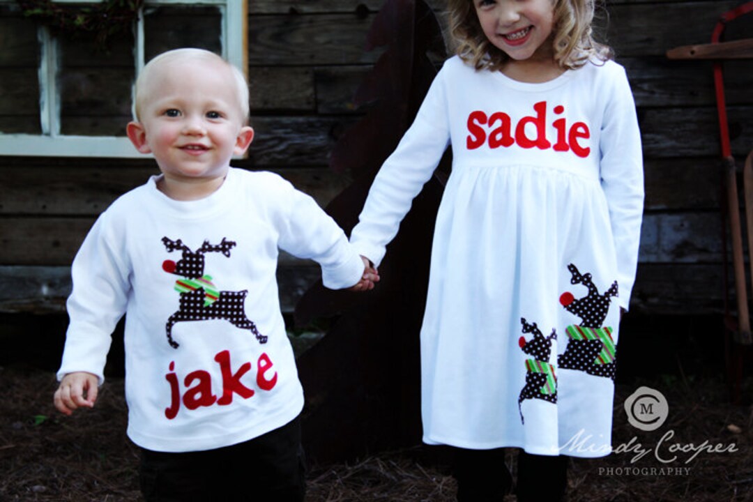 Christmas Dress Shirt Set - Brother Sister Sibling Set - Christmas ...