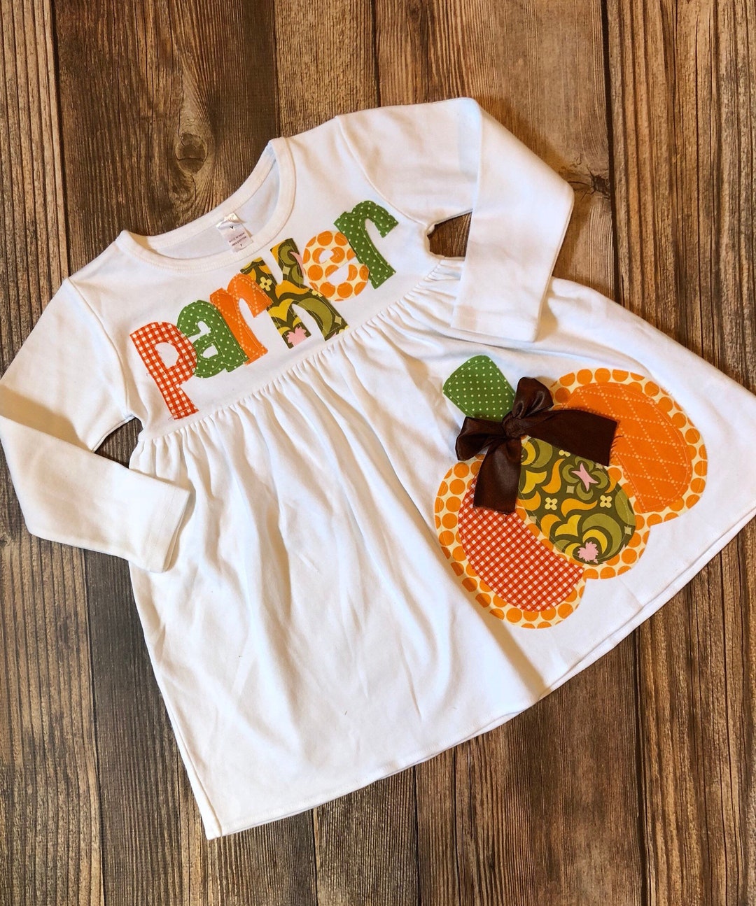 Thanksgiving Dress Fall Pumpkin Dress Fall Personalized Dress With ...