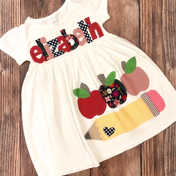 Girls Applique Dress - Etsy