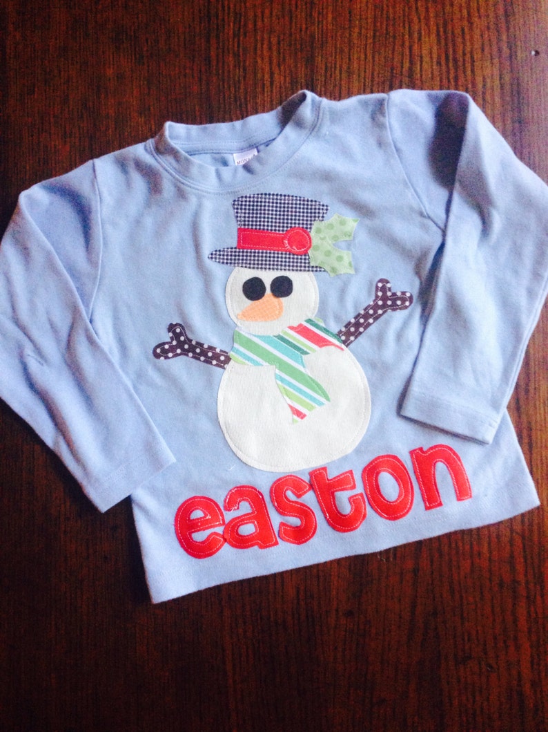Snowman Shirt Personalized Boy Snowman Shirt Holiday Shirt - Etsy