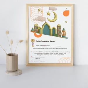 Kids Salah Tracker Chart + Stickers & Reward – Islamic Prayer Printable ...