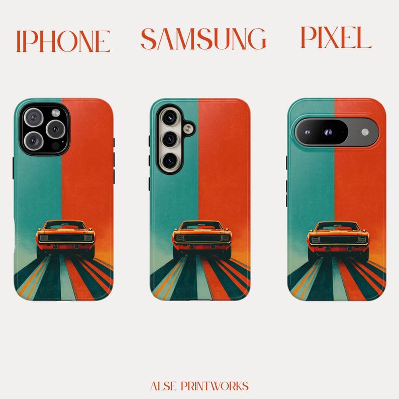 Retro Muscle Car Phone Case, Vintage Automotive Art, iPhone Samsung ...