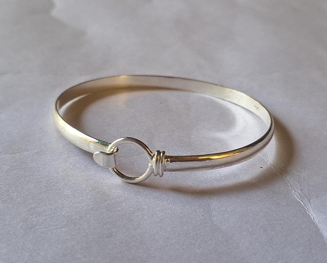 Handmade Solid Silver Hook Bangle: Caribbean Bracelet Birthday Gift - Etsy