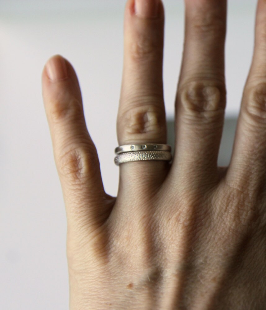 Hers His Theirs Gender Neutral Wedding Ring Set for Men or | Etsy