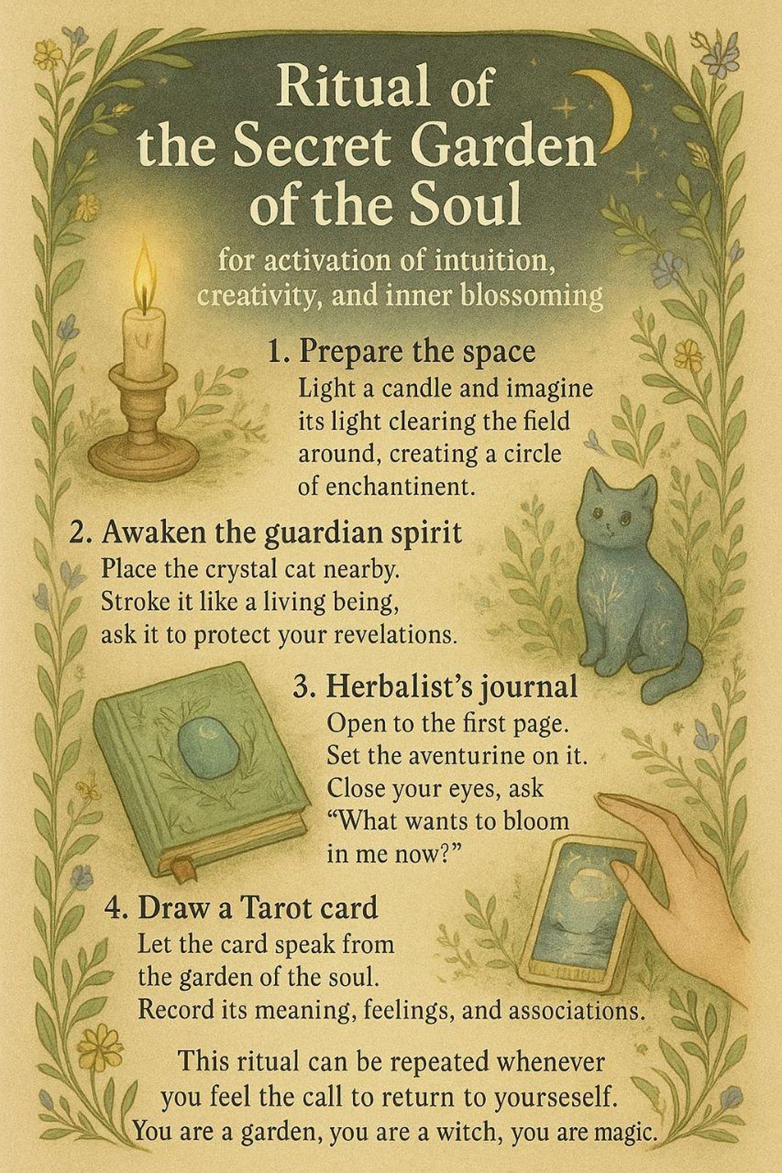 Birthday Wish Ritual Kit: Tarot Cards, Dried Flowers, Moon Notebook - Etsy