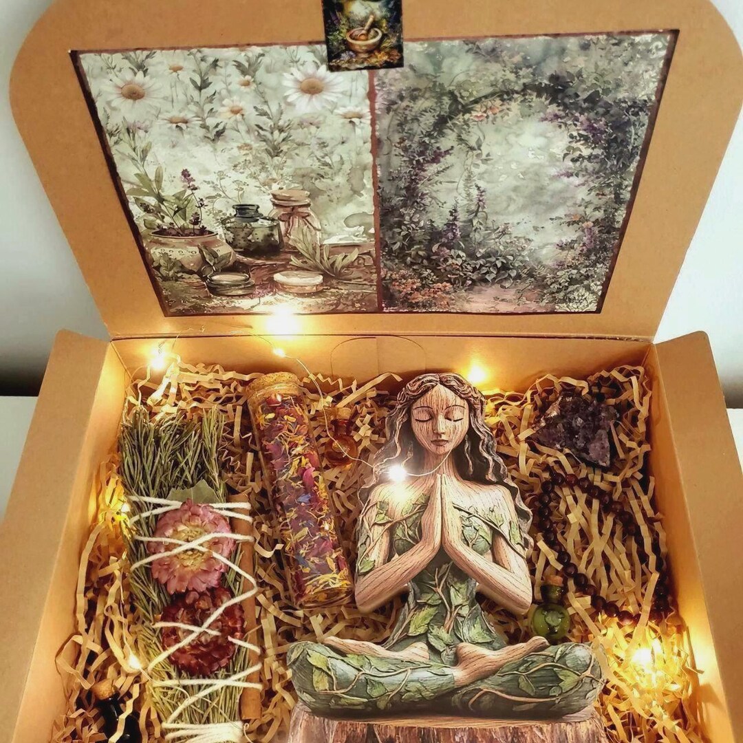 Boho Crystal Gift Box: Earth Goddess Ritual Set - Energy Cleansing - Etsy