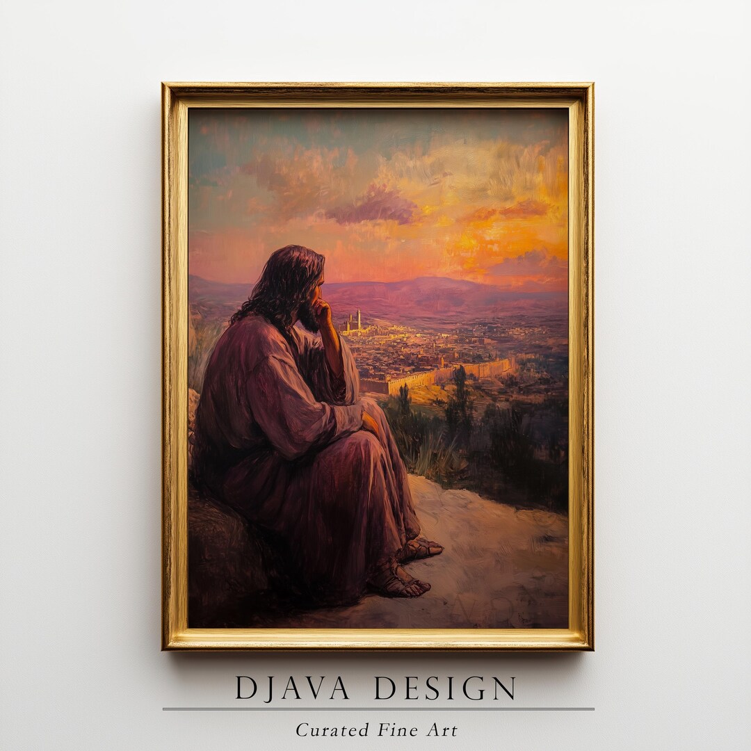 Jesus Weeping Over Jerusalem Art Print: Vintage Christian Wall Decor ...