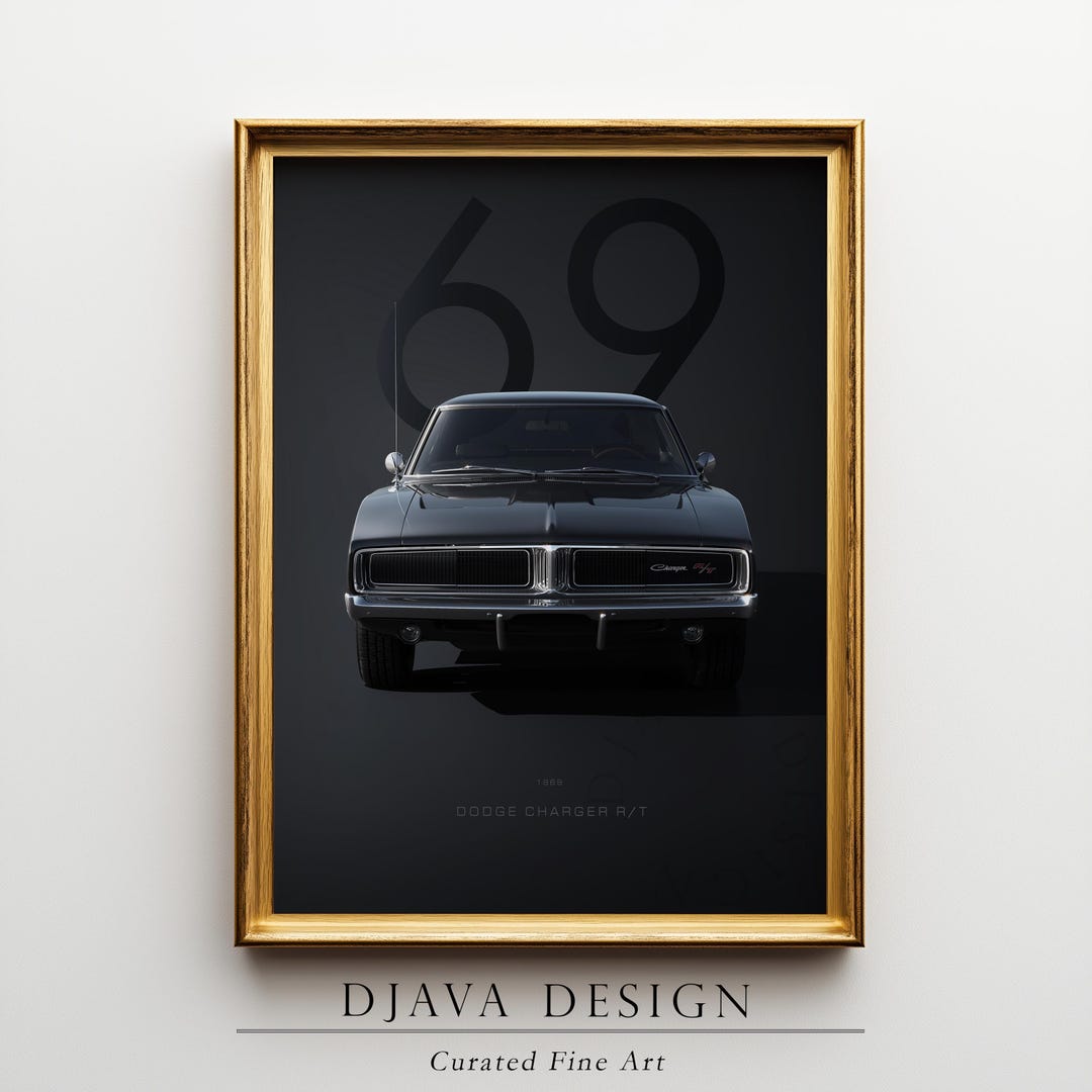 1969 Dodge Charger Poster: Dark Moody Muscle Car Print (digital ...