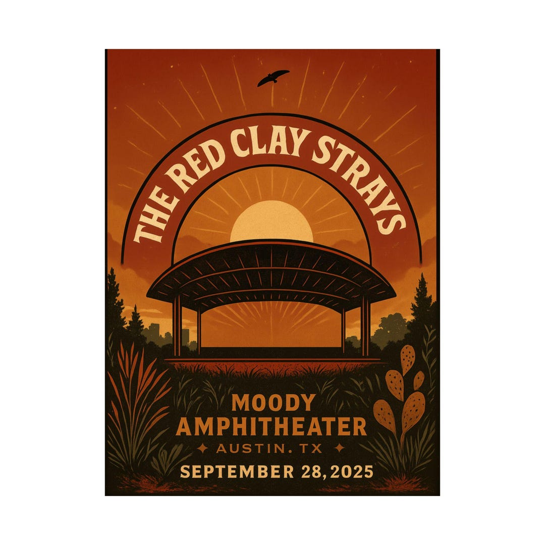 The Red Clay Strays Austin TX Concert Print | September 28, 2025 ...