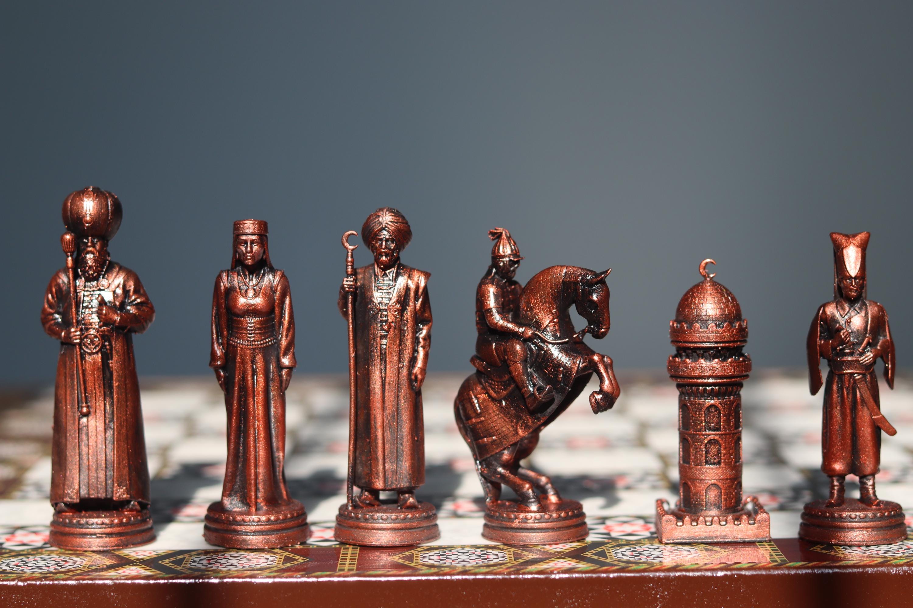 Handmade Ottoman Empire Chess Set – Handmade Byzantium Empire Chess Set ...