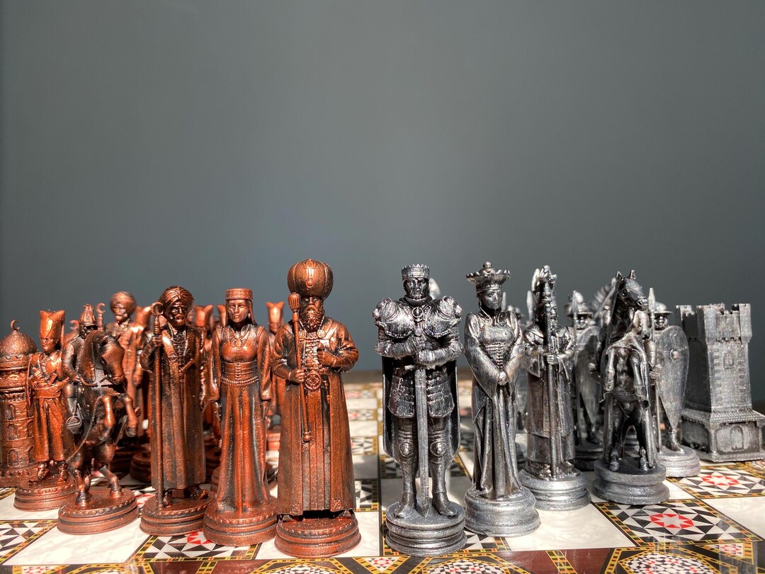 Handmade Ottoman Empire Chess Set – Handmade Byzantium Empire Chess Set ...